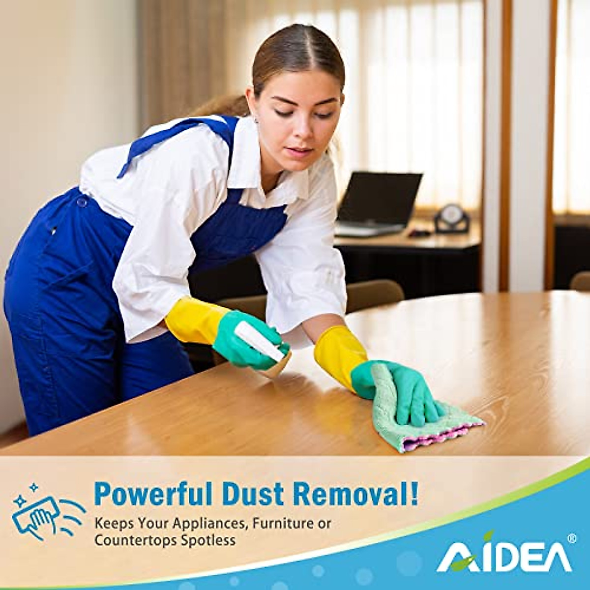 AIDEA Microfiber Cleaning Cloth -12PK, Absorbent Coral Fleece Dusting Cloths, No Odor Reusable Dish Cloth, All Purpose Premium Cleaning Rags, Washable Microfiber Cloth Fast Drying 6.3" x10.4"