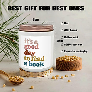 Qvapt Lavender Candle - Eco-Friendly Soy Wax, 8 oz Jar, 40 Hours Burn Time, Gift for Book Lovers, Relaxation & Aromatherapy