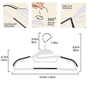 ATZJOY Non Slip Plastic Hangers 100 Pack Ultra Slim Heavy Duty Clothes Hangers Use for Wet & Dry Clothes