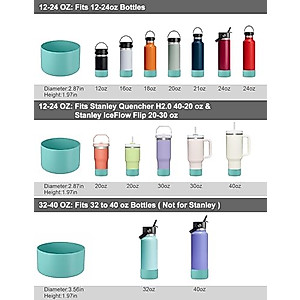 CHEETAH Protective Boot for Hydroflask Water Bottle 12oz - 40oz, BPA Free Bottom Silicone Sleeve Cover, Compatible with All Water Bottles with Bottom Width of 2.87-3.56in (12-24oz, Alpine)
