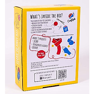 CraftLab Knitting Kit for Beginners, Kids and Adults Includes All Knitting Supplies: Wool Yarn, Wooden Knitting Needles, Yarn Needle and Instructions – Fantastic Gift