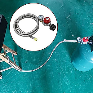 MENSI 0-30PSI High Pressure Adjustable Propane Regulator with Braided Hose 60inches