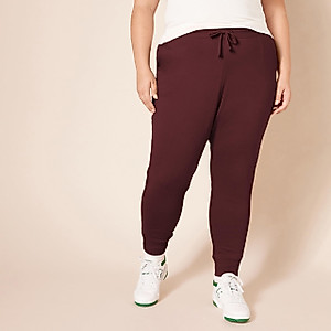 Amazon Essentials Women's Fleece Jogger Sweatpant (Available in Plus Size), Burgundy, X-Small