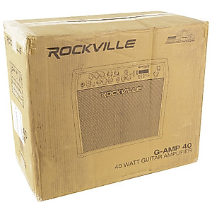 Rockville G-AMP 40 Guitar Combo Amplifier Amp Bluetooth/Mic in/USB/Footswitch Bundle with Rockville RMC-XLR High-End Metal DJ Handheld Wired Microphone Mic w (2) Cables