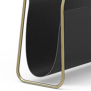 Storage Newspaper Baskets Metal Bracket Magazine Rack Leather Rack Bedroom Multi-Purpose Desktop Black Newspaper Rack (Color : Black, Size : 391555cm)