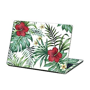 MightySkins Glossy Glitter Skin Compatible With Apple MacBook Air 13.6” M2 (2022) - Tropical Hibiscus | Protective Durable High-Gloss Glitter Finish | Easy to Apply and Change Styles | Made in The USA