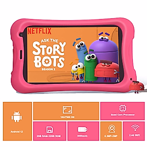 NOBKLEN Kids Tablet 7 Inch Tablet - 2GB RAM and 32GB Storage, 3000mAh Battery, Dual Cameras, and Parental Controls