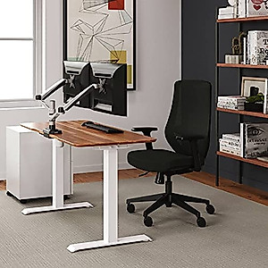 Vari Essential Electric Standing Desk 48" x 24" (VariDesk) - Electric Height Adjustable Desk - Home or Office Standing Desk - Sturdy Adjustable Standing Desk - Split Top Sit Stand Desk - Hazel Wood
