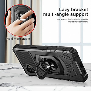 Customerfirst Case for Samsung Galaxy Xcover6 Pro, with Screen Protector, Ring Stand for Magnetic Car Mount, Military Grade Shockproof Protective Phone Cover for Xcover 6 Pro (Black)