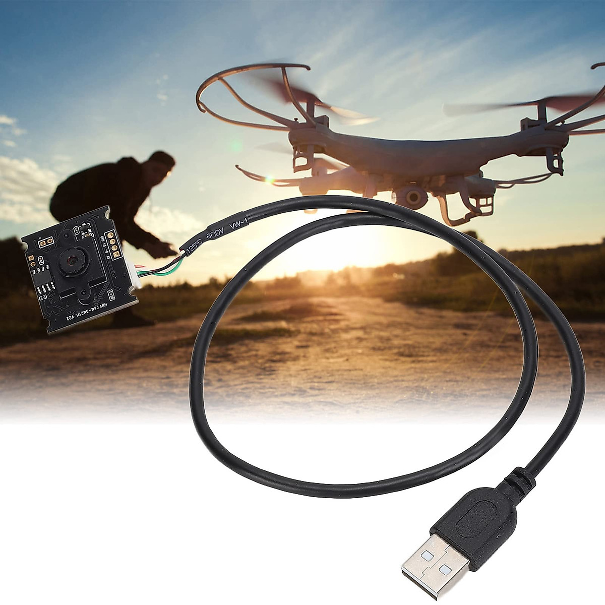 Kuuleyn 3 MP Camera Module, Module Camera, Manual Camera Module, 64° 3.5mm Manual Focus Webcam Board with USB Cable HBVCAM 3M2111 V22
