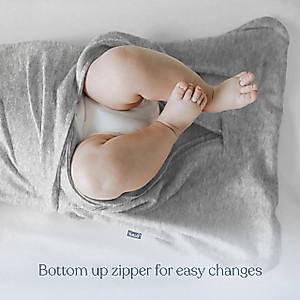 HALO Baby Sleepsack Swaddle Wearable Blanket, 3-Way Adjustable Infant Sleepsack, TOG 1.5, Ideal Temp, Heather Grey/Aqua, Newborn, 0-3 Months, 6-12 Pounds