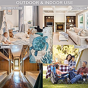 visesunny Coral Turtle On The Wood Large Laundry Bag Collapsible Oxford Fabric Laundry Hamper Foldable Portable Dirty Clothes Laundry Basket with Handles Waterproof Washing Bin Laundry Tote Bag