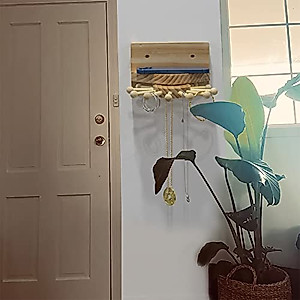 Tie Rack Wall Hanging, Unique Windmill Shape, Made of Handmade Pine Wood, with 12 Individual Belt Racks, Perfect for Placing Necklaces, Masks, Bow Ties, Keys.