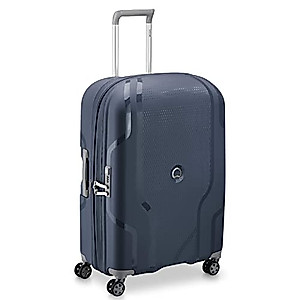 DELSEY PARIS Clavel Hardside Expandable Luggage with Spinner Wheels, Blue Jean, Checked-Medium 25 Inch