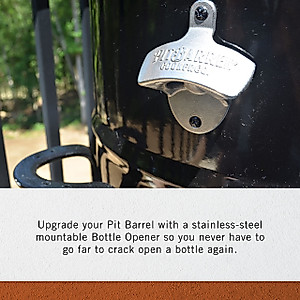 Pit Barrel Cooker Bottle Opener | Stainless Steel Wall Mount Bottle Opener | Install Indoors, Outdoors or Attach to Pit Barrel Grill | Stainless Steel