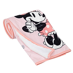 Lambs & Ivy Minnie Mouse Picture Perfect Baby Blanket - Pink, Animals, Disney