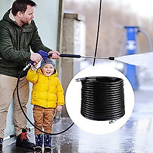 Xiny Tool Sewer Jetter Kit for Pressure Washer, 100 FT 1/4 Inch NPT Drain Cleaning Hose, Orifice 4.0 Button Nose and Rotating Sewer Jetting Nozzle, 4000 PSI