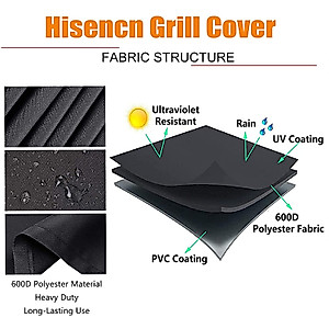 Hisencn 28 inch Griddle Cover for Blackstone 2 Burner Grill Griddle Cooking Station, Also Flat Top Gas Grill Station Adventure Ready 1517 1555 1605 1815 1819 1856 1853 with Support Pole