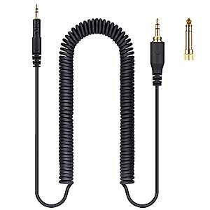 FAAEAL ATH-M50x Replacement Audio Cable,Coiled AUX Cord Compatible with Audio-Technica ATH-M40x M60x M70x Wired Headphones with 6.35mm (1/4") Adapter,14ft