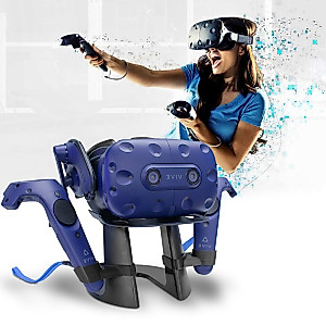 AFAITH VR Controller Holder and Display Stand, Virtual Reality Headset Storage Stand for HTC Vive Headset and HTC Vive Pro Headset (Black)