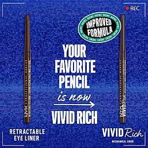NYX PROFESSIONAL MAKEUP Vivid Rich Mechanical Eye Pencil, Vivid Rich Mechanical, Creamy Retractable Eyeliner - Smokin Topaz, Brown Eyeliner