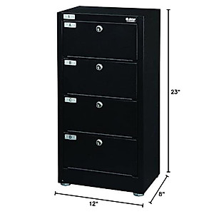 Datum Storage Argos Four High Pistol Safe 8 Pistol Capacity with a Key Lock, Stealth