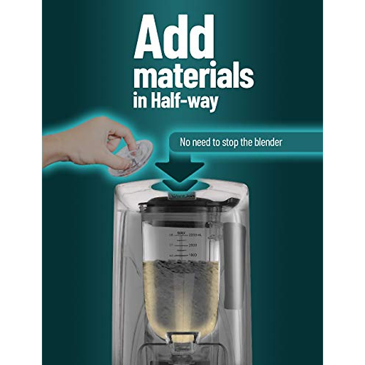 WantJoin Professional Commercial Blender With Shield Quiet Sound Enclosure 2200W Industries Strong and Quiet Professional-Grade Power, Self-Cleaning, Black