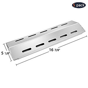 Hongso Heat Tent Plate Shield Replacement for Ducane 30400042, 30400043 Gas Grill, 16 7/8 Inch Stainless Steel Flavorizer Bar Burner Cover 30500701 30500097 (5-pack)