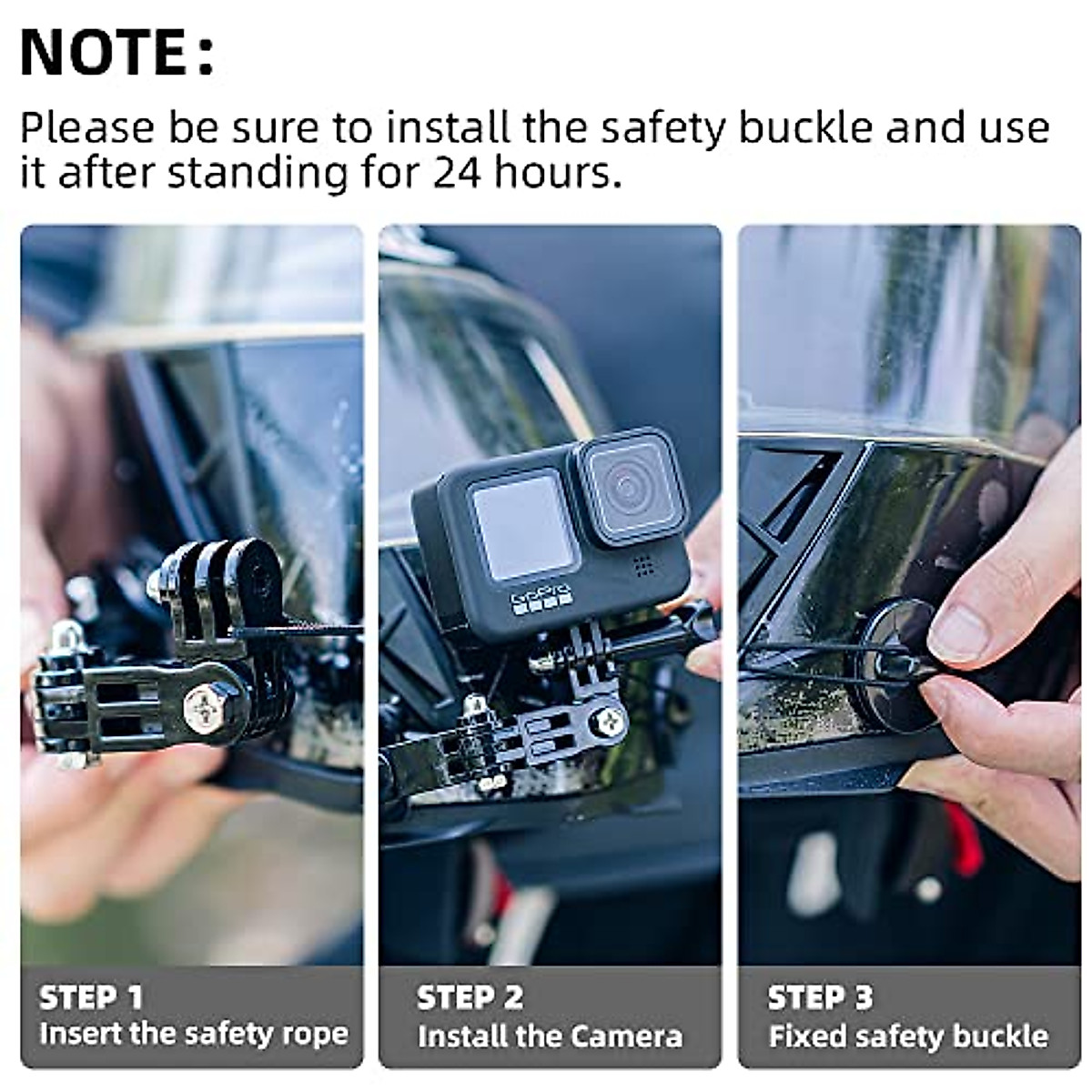 SUREWO Motorcycle Helmet Chin Mount Kits Compatible with GoPro Hero 11 10 9 8 7 6 5 Black,DJI Osmo Action 3/2/AKASO/Campark/YI Action Camera,Insta360 Camera and More