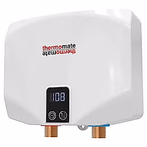 Tankless Water Heater Electric, thermomate 3.5kW 120V Hard Wired Point of Use On Demand Hot Water Heater Self Modulating ET035 (NO PLUG) (White)