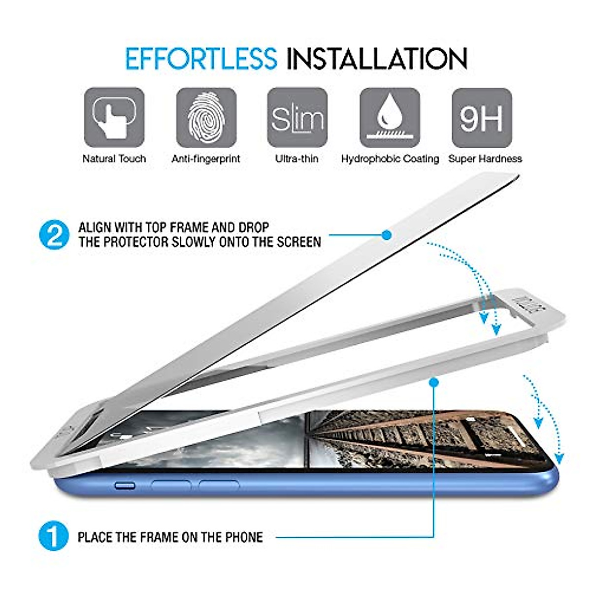 Purity Screen Protector for Apple iPhone 11 and iPhone XR - 3 Pack (w/Installation Frame) Tempered Glass Screen Protector Compatible iPhone 11 / iPhone XR (3 Pack) [Anti-Scratch] [Fit with Most Cases]