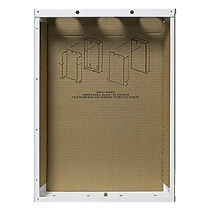 Legrand - OnQ 20 Inch Media Enclosure, 20 Gauge Cable Management Box, Cable Wall Cover with 2.5 Inch Opening for Wires, Recessed Media Box, Glossy White, EN2000, Alloy Steel