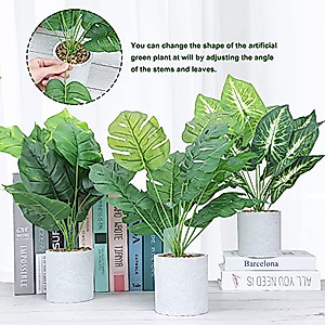 CEWOR 3 Pack Fake Plants Artificial Potted Faux Plants for Indoor Office Desk Shelf Bathroom Home Farmhouse Decor