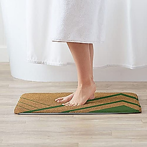 Door Mat 24 X 16 Inch and 32 X 20 Inch Green Line Simple Design Welcome Funny Indoor Outdoor Entrance Doormat Non Slip Welcome Funny Kitchen Bedroom