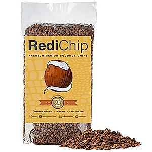 RediChip Coconut Chip Substrate for Reptiles 36 Quart Loose Medium Sized Coconut Husk Chip Reptile Bedding for Snakes, Tortoises, Geckos, Frogs, or Lizard Terrarium Tanks…