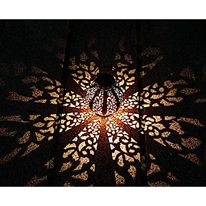 MAGGIFT 2 Pack Hanging Solar Lights,Outdoor Ramadan Solar Lanterns Decorations,Waterproof Hanging Solar Light 6 Lumens,Brown