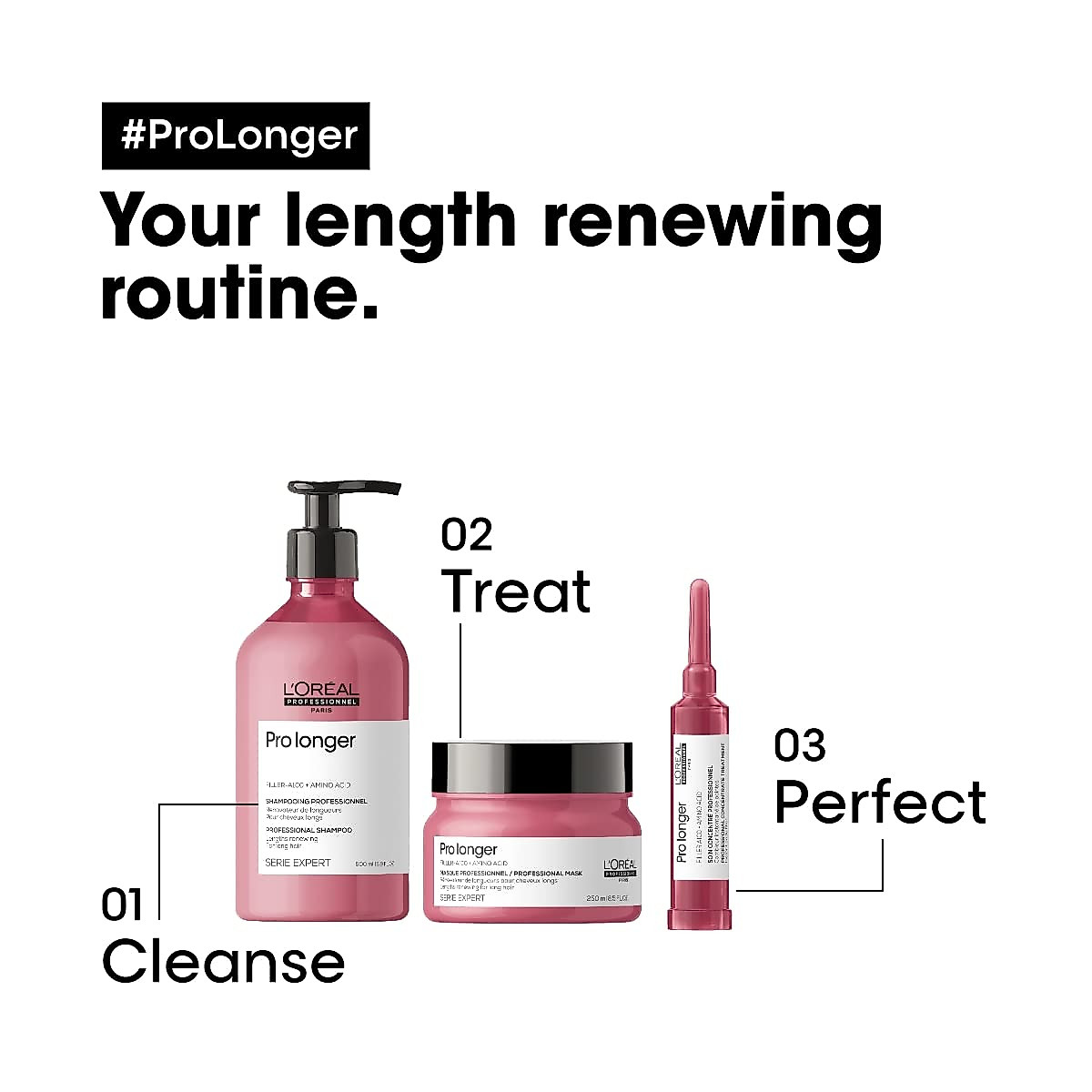 L'Oreal Professionnel Pro Longer Concentrate Treatment - For Thinned Hair, Fills and Visibly Reduces Split Ends, Provides Thicker Hair and Shine