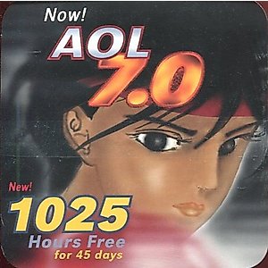 AOL 7.0 CD /1025 FREE HOURS/CARTOON MOVIE CHARACTER DISK (MULAN?) /UNOPENED/UNUSED/FREE OFFER SOFTWARE TO A FRIEND