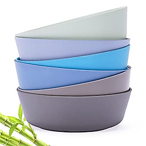 HM-tech 6pcs Bamboo Kids Bowls (20 fl oz) for Baby Feeding, Toddler Bowls, Tableware for Baby Toddler Kids Bamboo Toddler Dishes & Dinnerware Sets