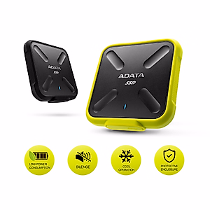ADATA SD700 External SSD 1TB, Black, Military-Grade,(PX8/IP6X), 3 Years Warranty