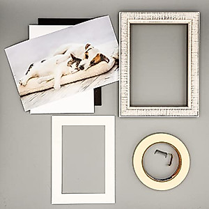 8x10 Mat Bevel Cut for 5.5x8.5 Photos - Acid Free Oyster Shell White Precut Matboard - For Pictures, Photos, Framing - 4-ply Thickness