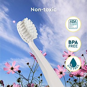 RADIUS Children's Toothbrush Pure Brush Ultra Soft BPA Free ADA Accepted Designed for Delicate Teeth for Kids 6 Months and Up - Clear - Pack of 1