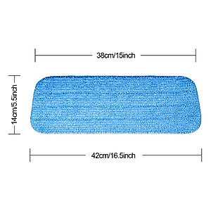 Boao 10 Pieces Reusable Microfiber Mop Pads Head Replacement 16.5 Inch Cleaning Reveal Spray Pads Refills Machine Washable Cloth Fit for Most Mops