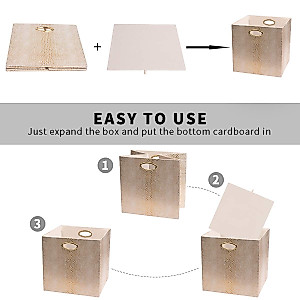 Posprica Storage Bins, Storage Cubes,13×13 Fabric Drawers Organizer Basket Boxes Containers (13×13×13/4pcs, Snake skin pattern)