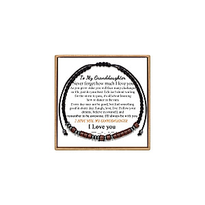 JoycuFF Gifts for Granddaughter Bracelets To My Granddaughter from Grandma Birthday Mother's Day Christmas Gifts for Granddaughter Morse Code Bracelets for Women I Love You