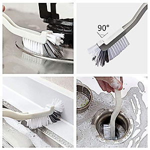 4 Pack Deep Cleaning Brush Set-Kitchen Cleaning Brushes, Includes Grips Dish Brush, Bottle Brush, Scrub Brush Bathroom Brush, Shoe Brush for Bathroom, Floor, Tub, Shower, Tile, Bathroom, and Kitchen