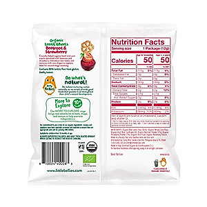 Little Bellies Organic Lentil Wheels, Beetroot &amp; Strawberry, 0.42 Ounce Bag (Pack of 6)