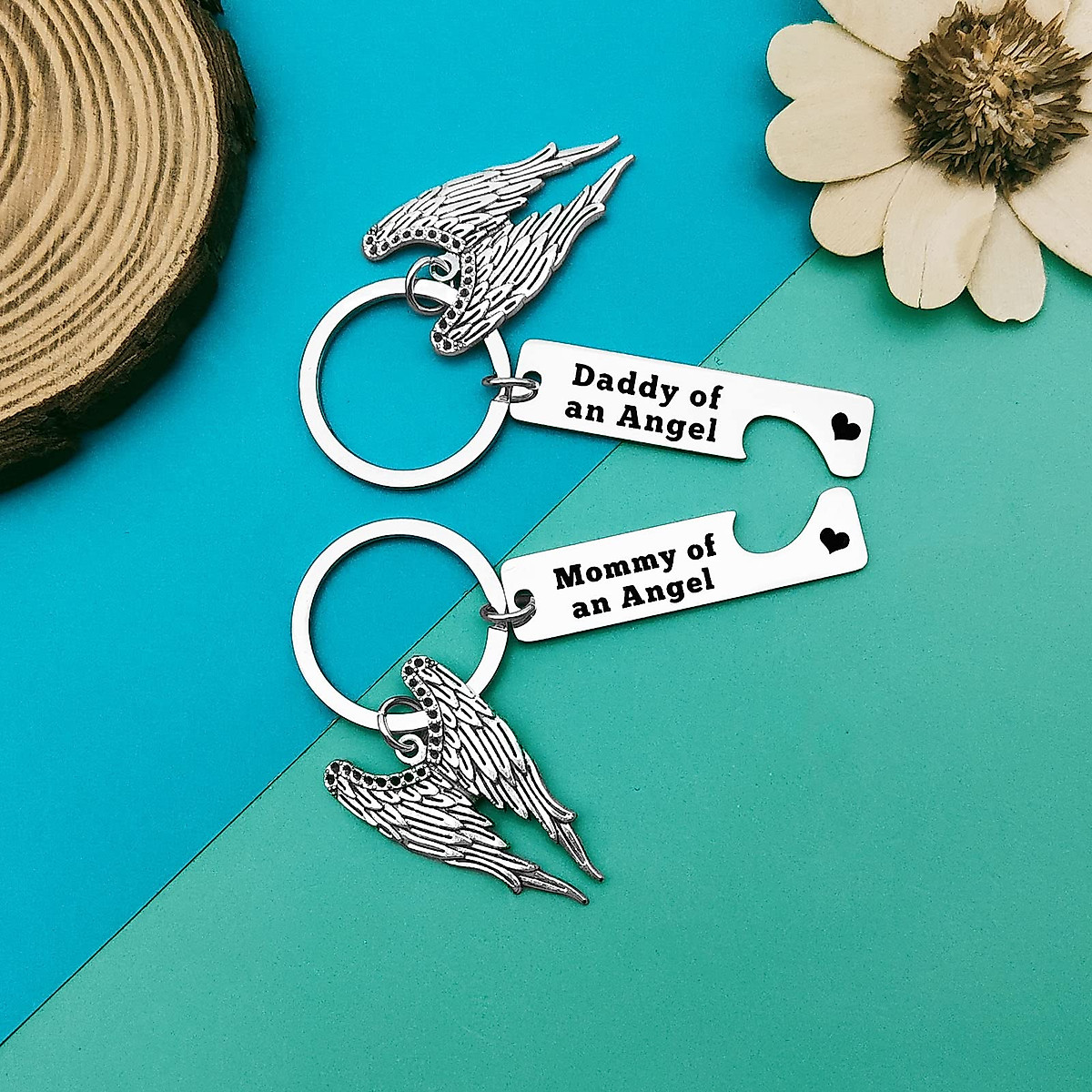 Loss Memorial Keychain Loss of Baby Sympathy Gift Mommy Daddy of an Angel Keyring Set Loss of Child Miscarriage Keepsake In Memory of Infant Child Loss Remembrance Gift Jewelry Pregnancy Infant Loss