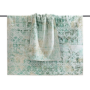 Carvapet 3x5 Green Boho Moroccan Entryway Rug - Soft Washable Farmhouse Area Carpet, Non-Slip Rug for Living Room, Bedroom, Dining Room - Modern Stylish Home Decor