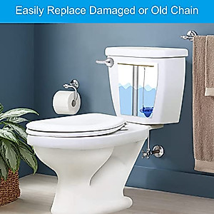 Hibbent 3 Pack Universal Toilet Flapper Chain Replacement Kit,Stainless steel,Including 12-Inch Chain,Hook,Ring